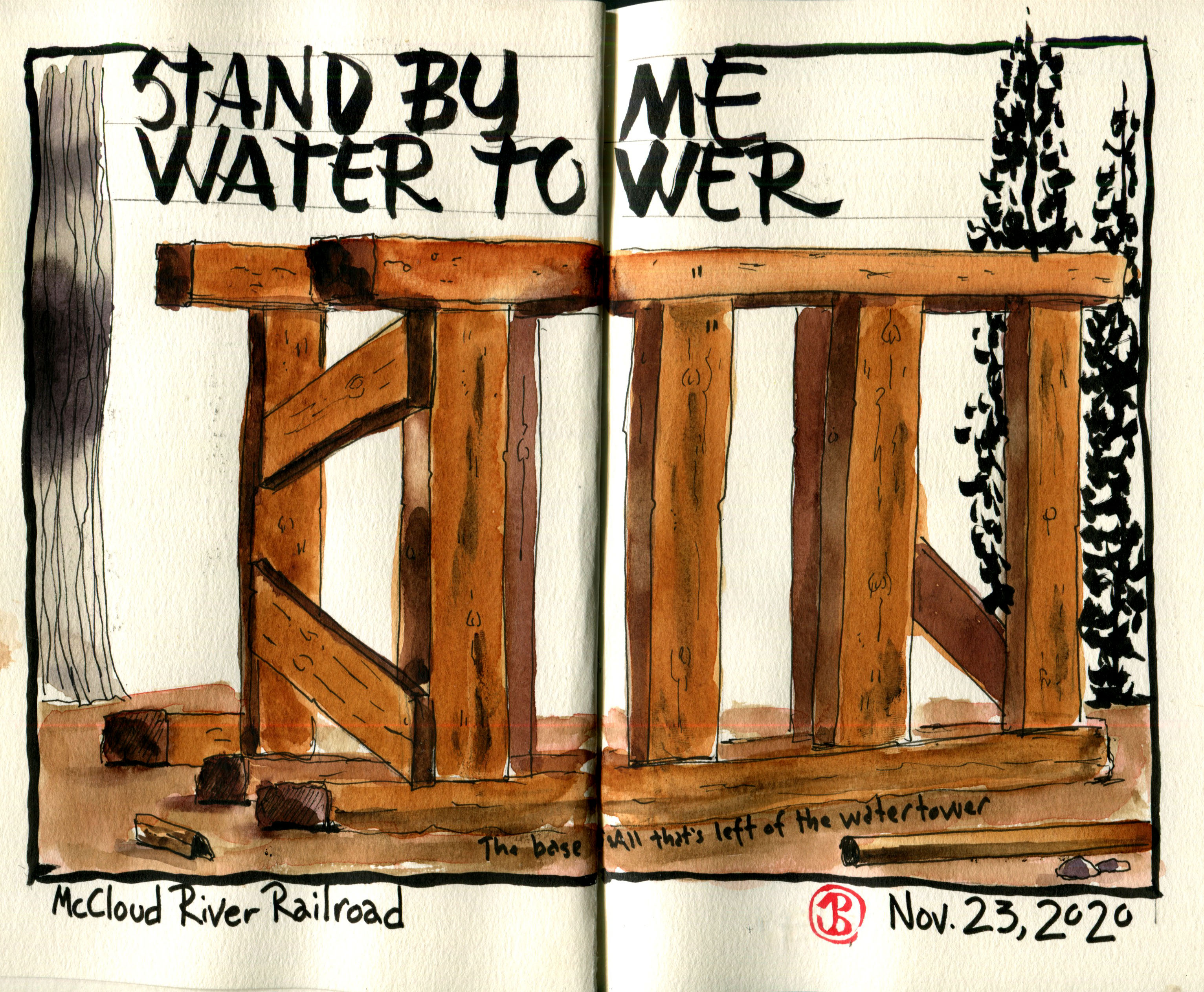 The McCloud River Railroad and the Bartle Water Tower – Corvid Sketcher