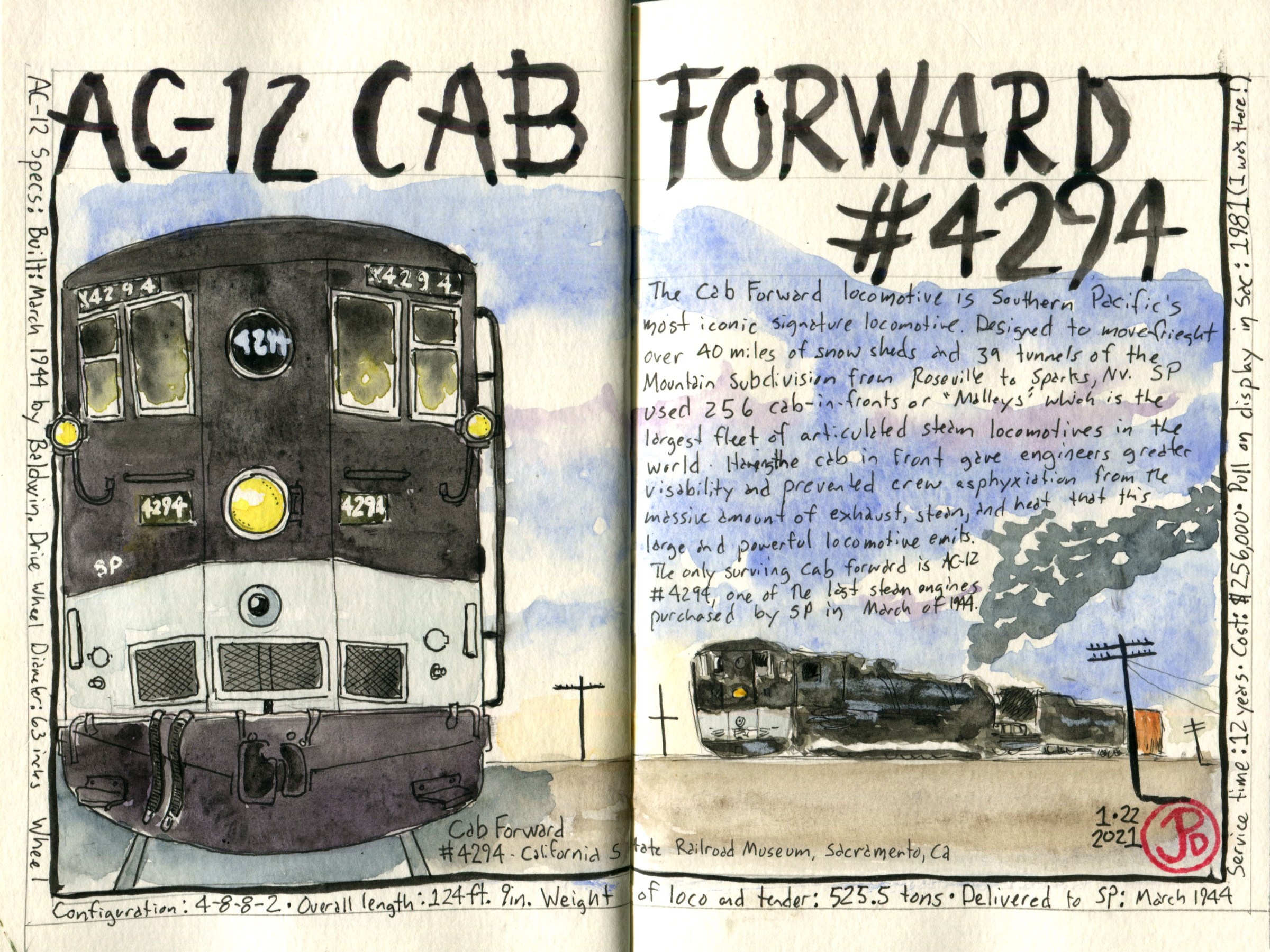 Southern Pacific’s Cab Forward – Corvid Sketcher