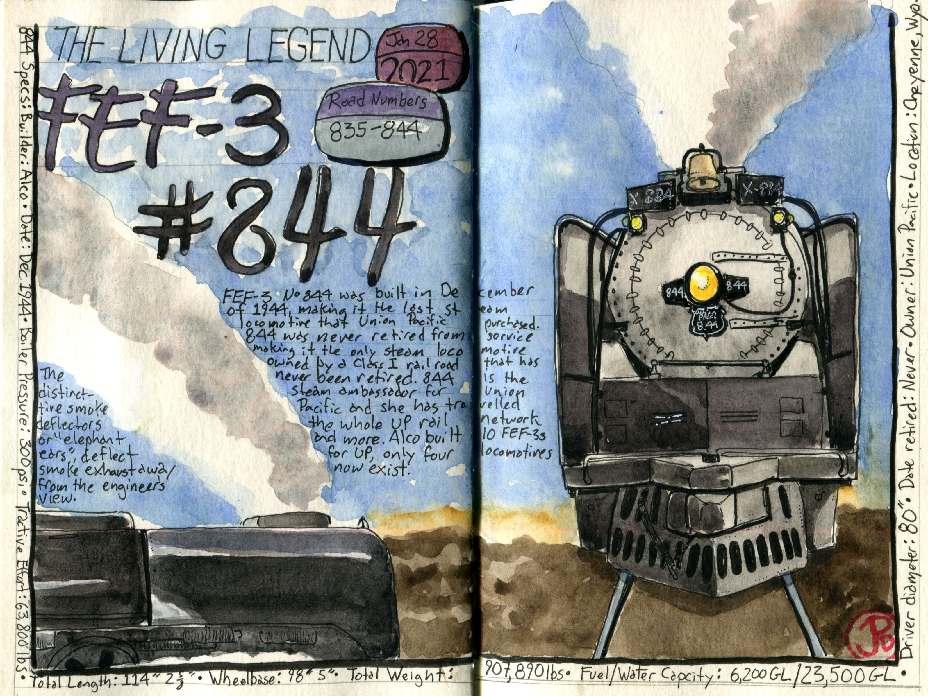 Union Pacific No. 844 – Corvid Sketcher