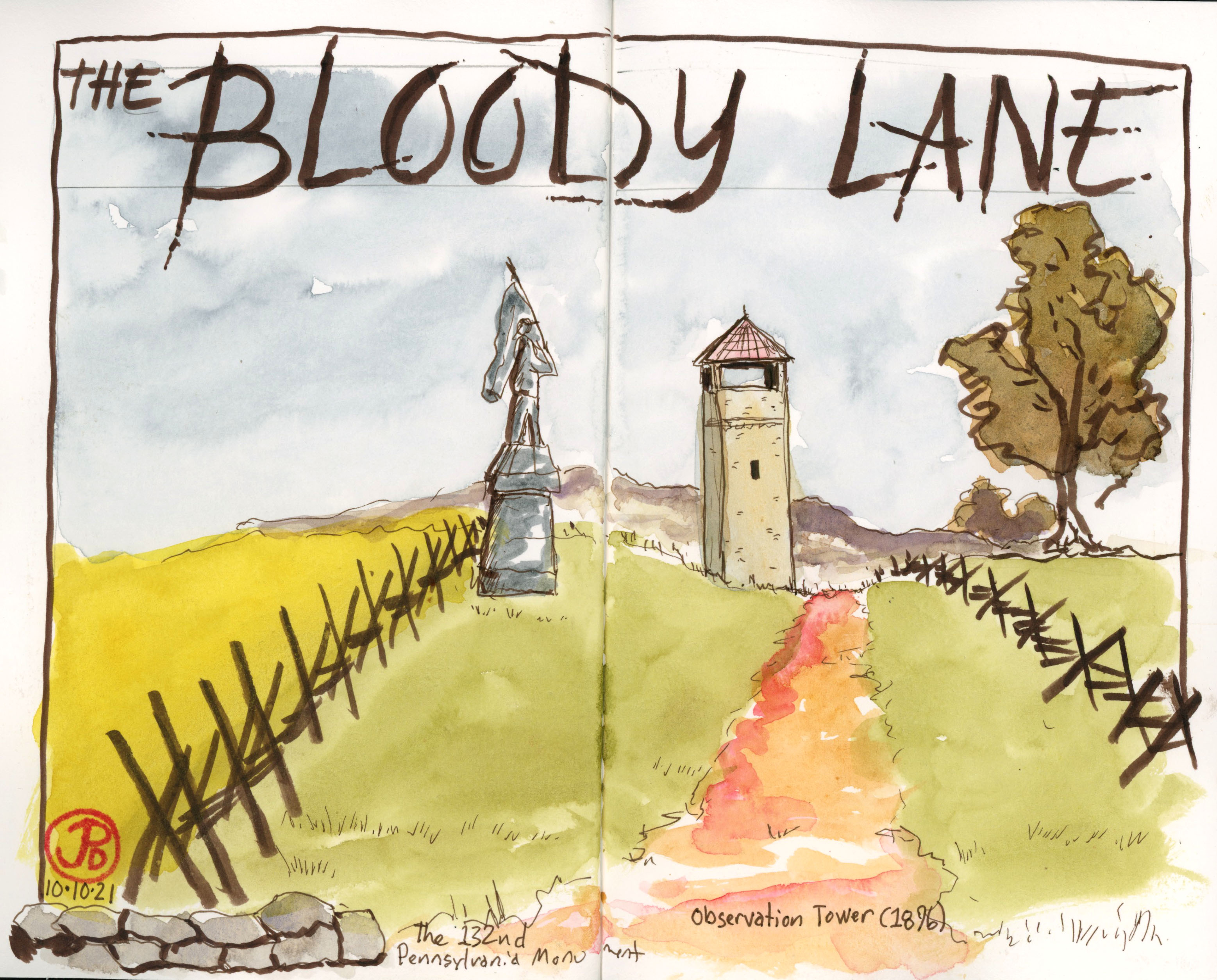 Landscape Turned Red: the Bloody Lane – Corvid Sketcher