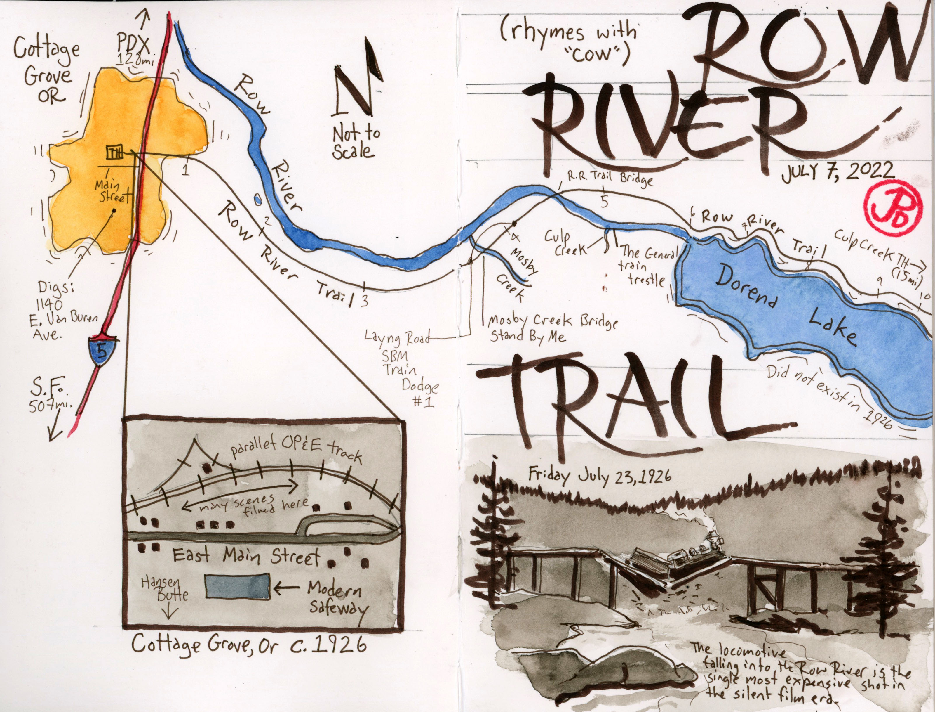 Cinema’s Bikeway: Row River Trail – Corvid Sketcher