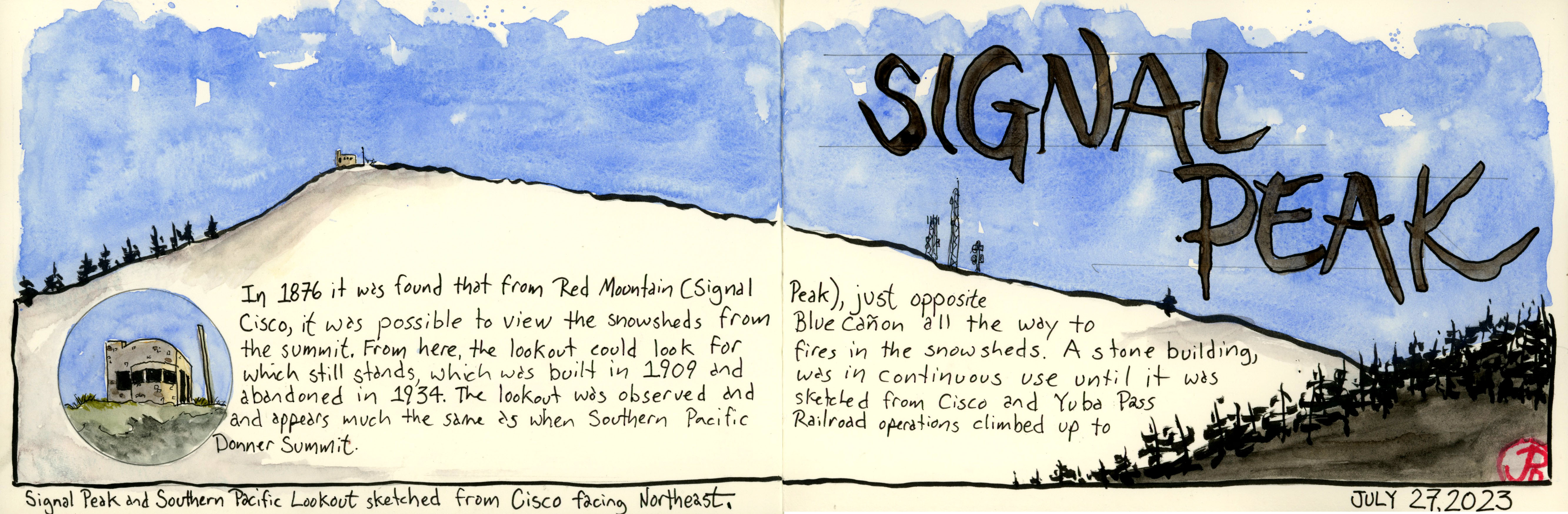 Signal Peak and the Southern Pacific Fire Lookout – Corvid Sketcher