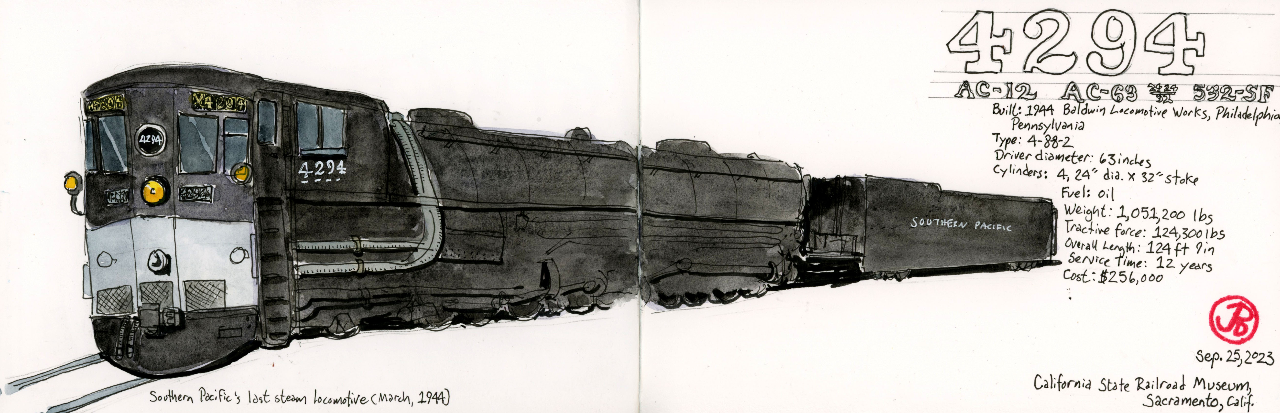 Southern Pacific Cab Forward No. 4294 – Corvid Sketcher