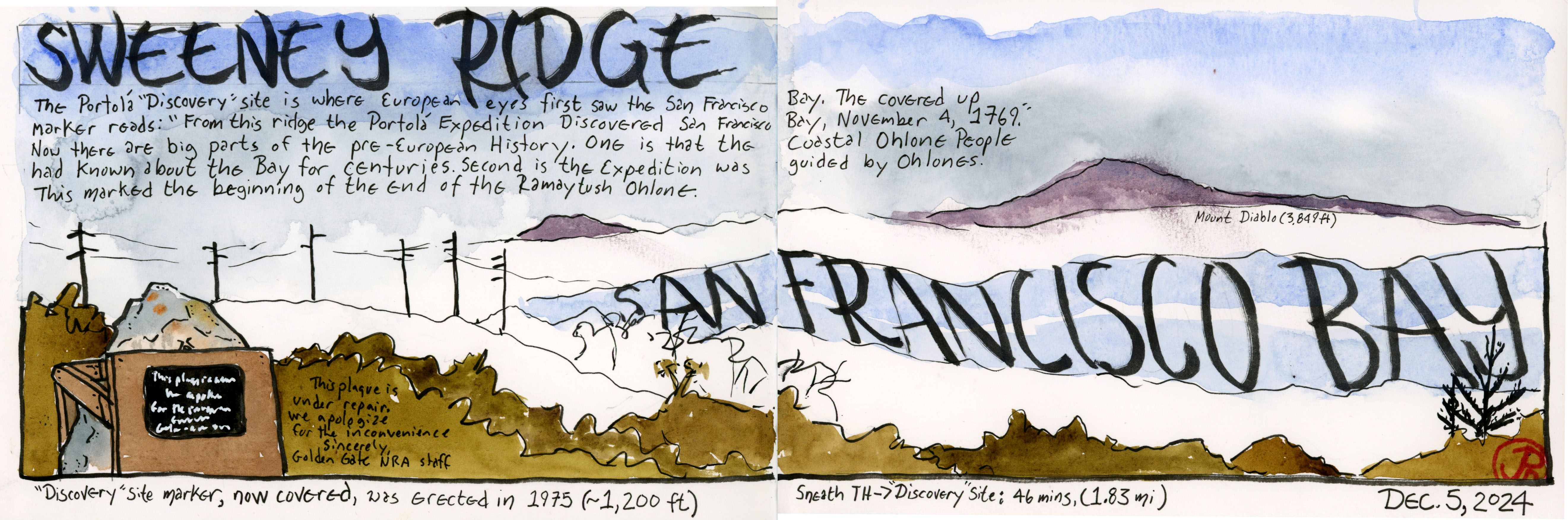 Portola, the Ohlone, and Sweeney Ridge – Corvid Sketcher